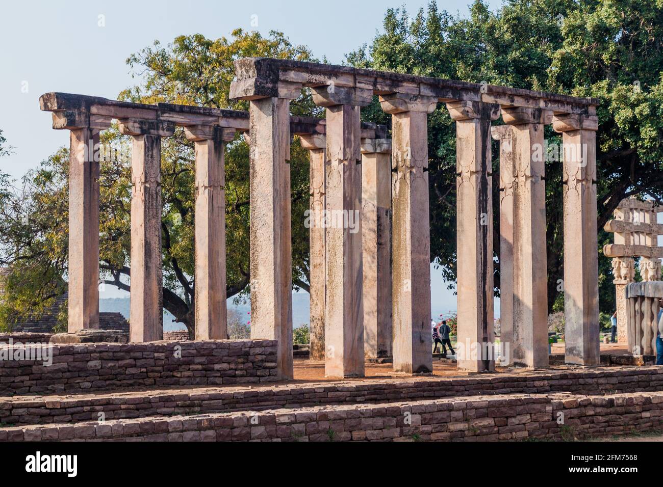 Temple 18, ancient Buddhist monument at Sanchi, Madhya Pradesh, India ...