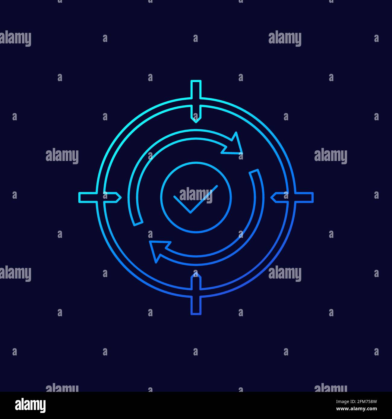 retargeting icon, digital marketing line vector Stock Vector Image ...