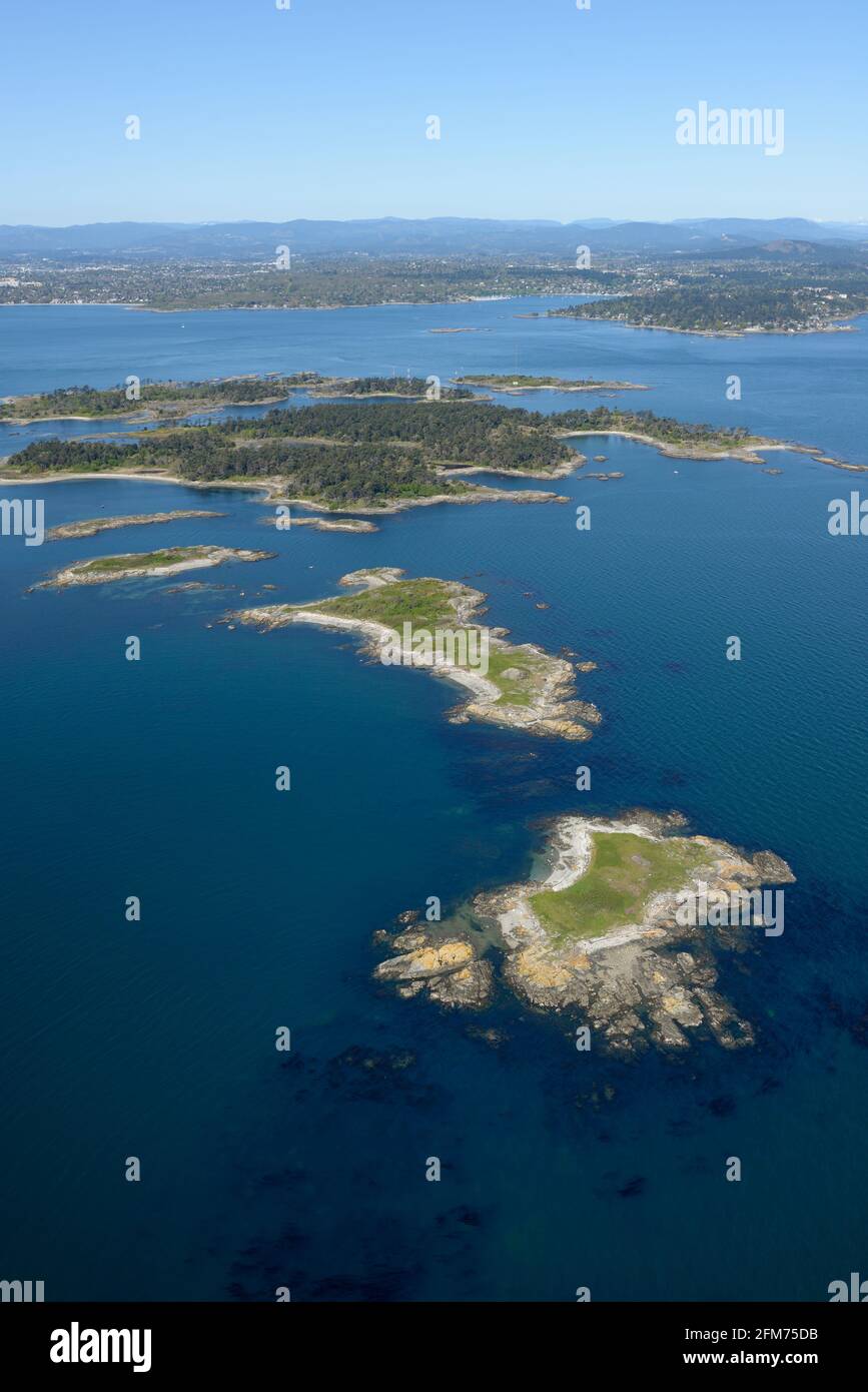 Aerial photograph of Discovery Island Marine Provincial Park, Vancouver ...