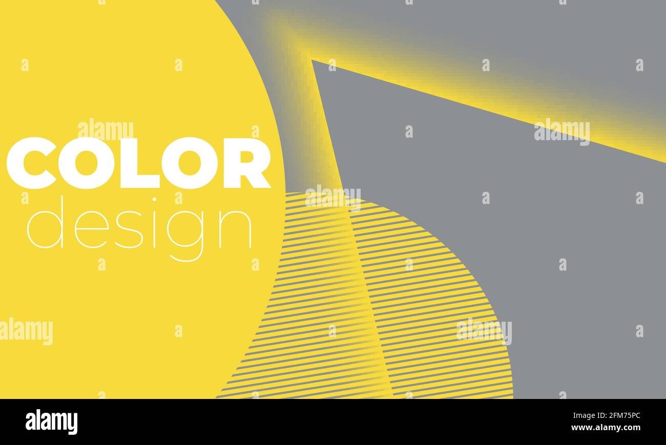 Geometric background. Yellow and gray geometric shapes. Minimal ...