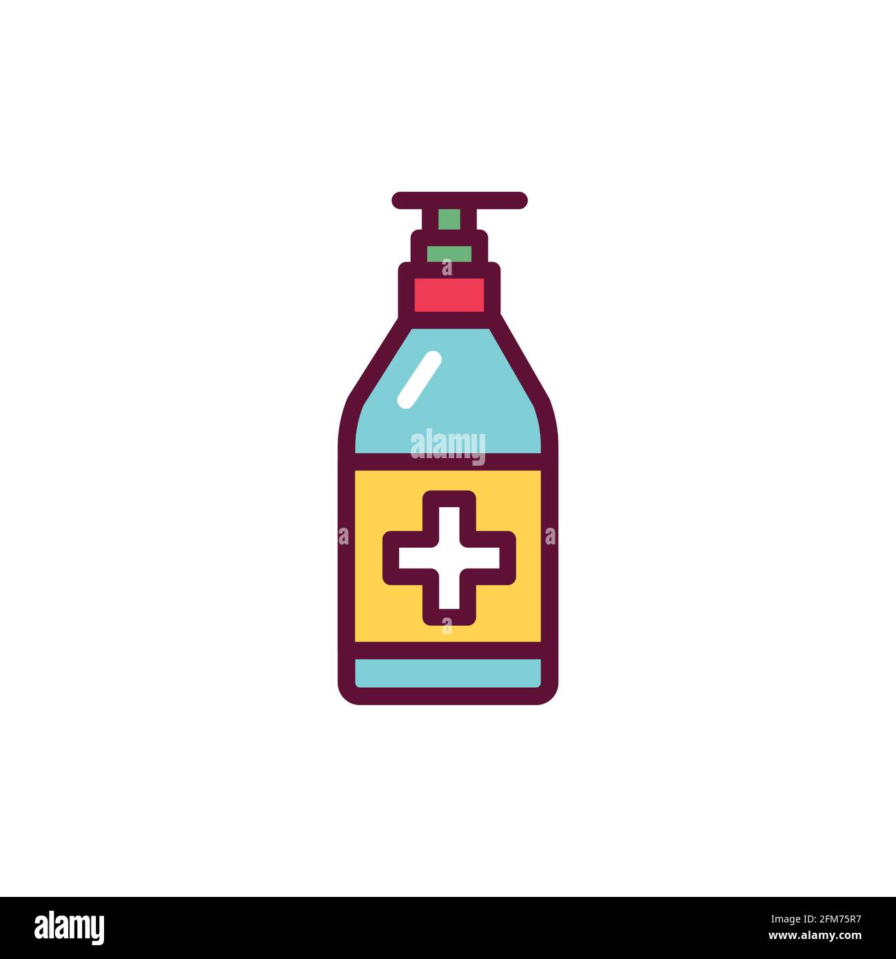 Antiseptic product color line icon. Isolated vector element. Outline ...