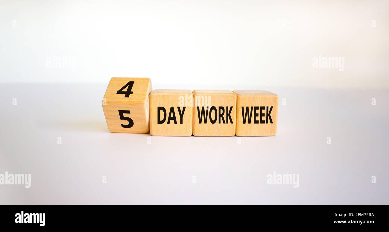 4 or 5 day work week symbol. Turned the cube and changed words '5 day ...