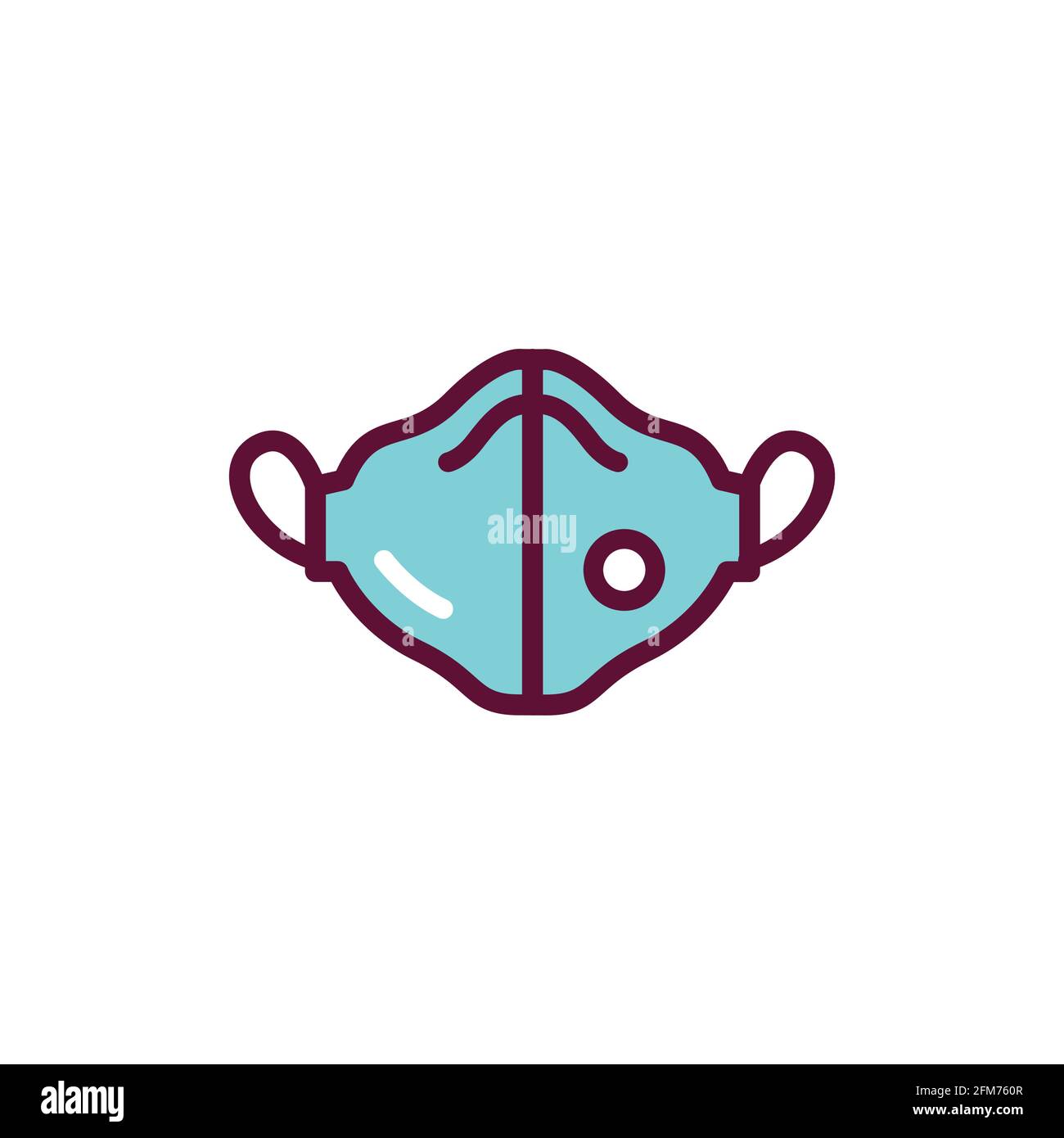 Breathing medical respiratory mask color line icon. Isolated vector ...