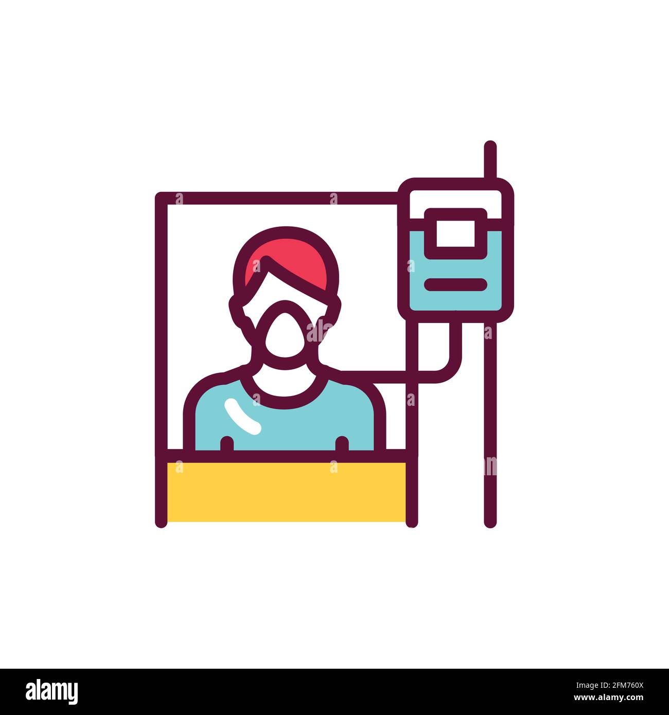 Hospital ward color line icon. Isolated vector element. Outline ...