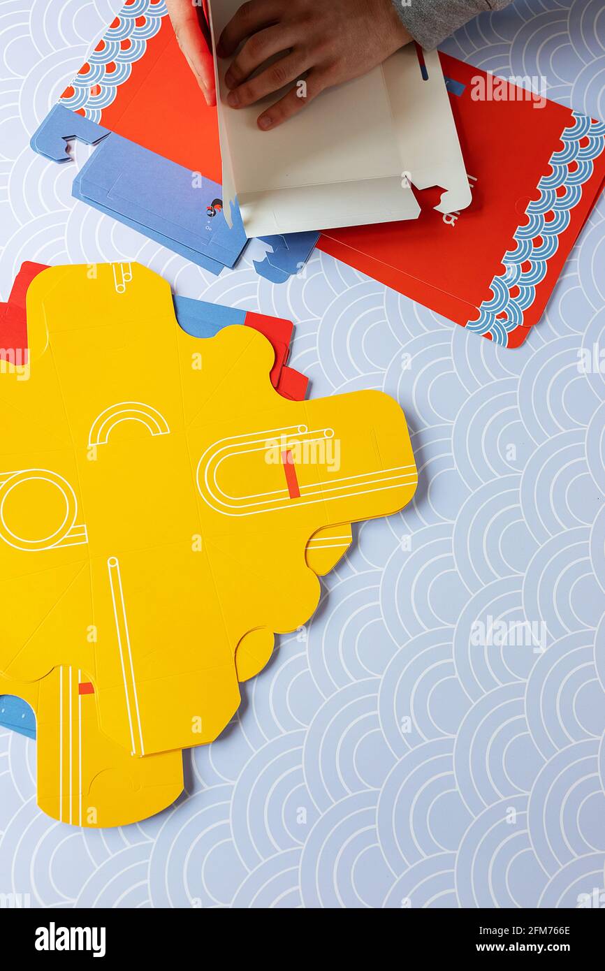 fast food boxes, empty clean disposable food containers for a quick ...