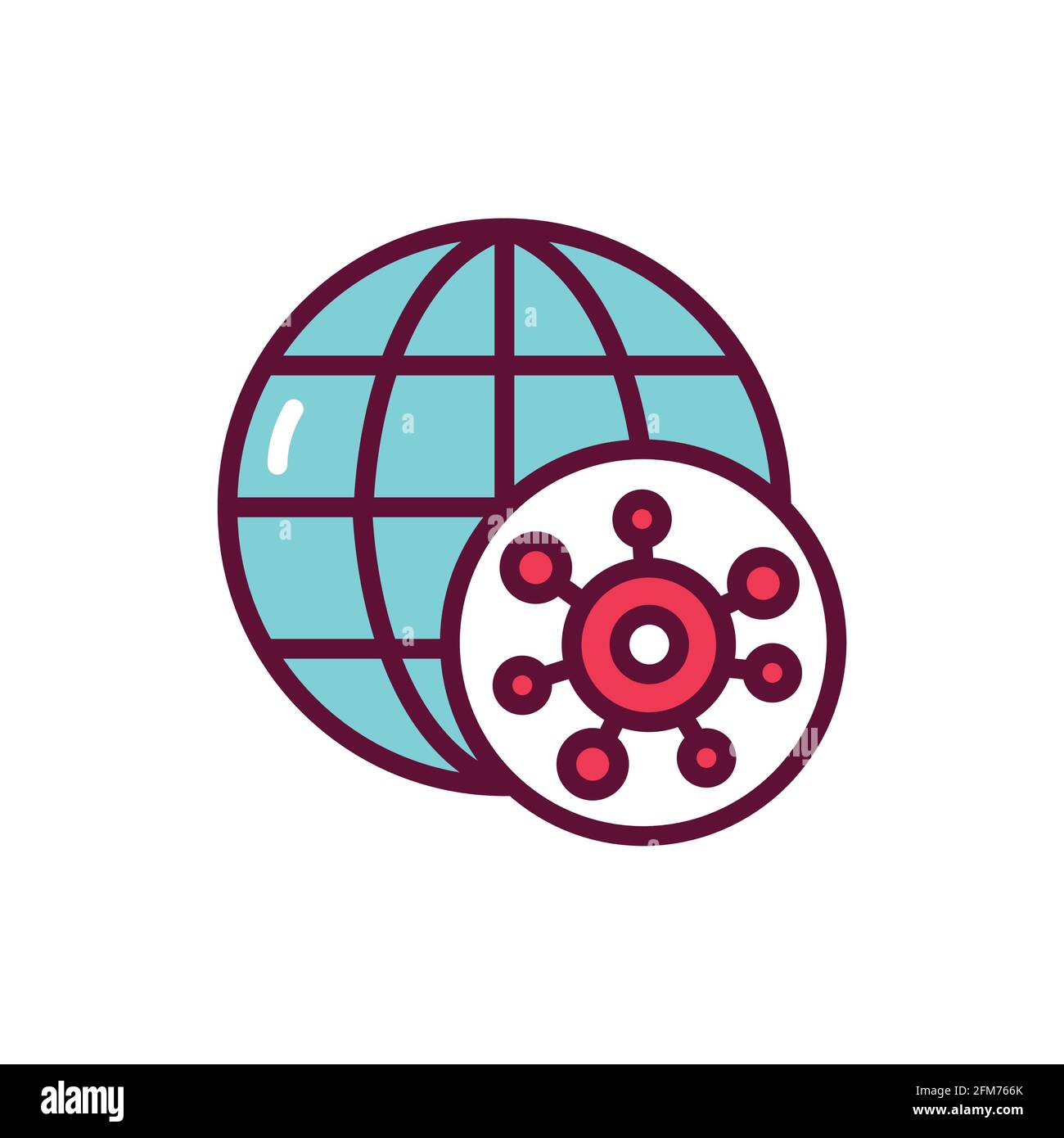Global epidemic color line icon. Isolated vector element. Outline ...
