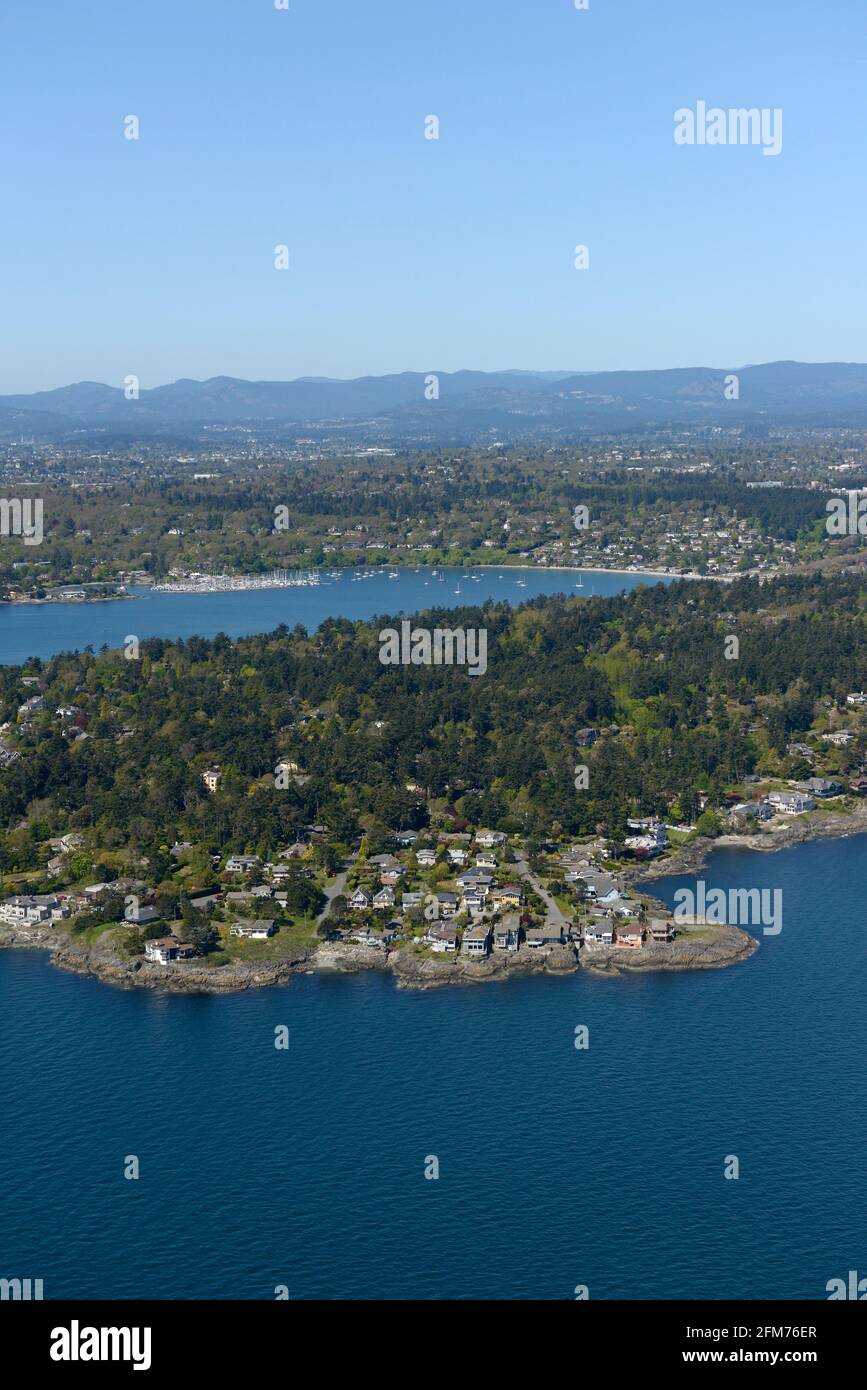 Aerial photo of Ten Mile Point and Cadboro Bay, Vancouver Island ...