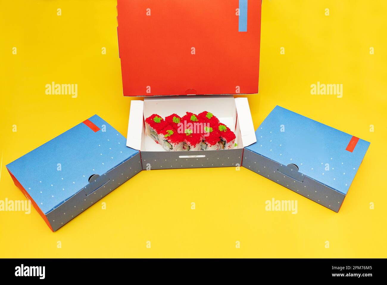 fast food boxes, empty clean disposable food containers for a quick ...