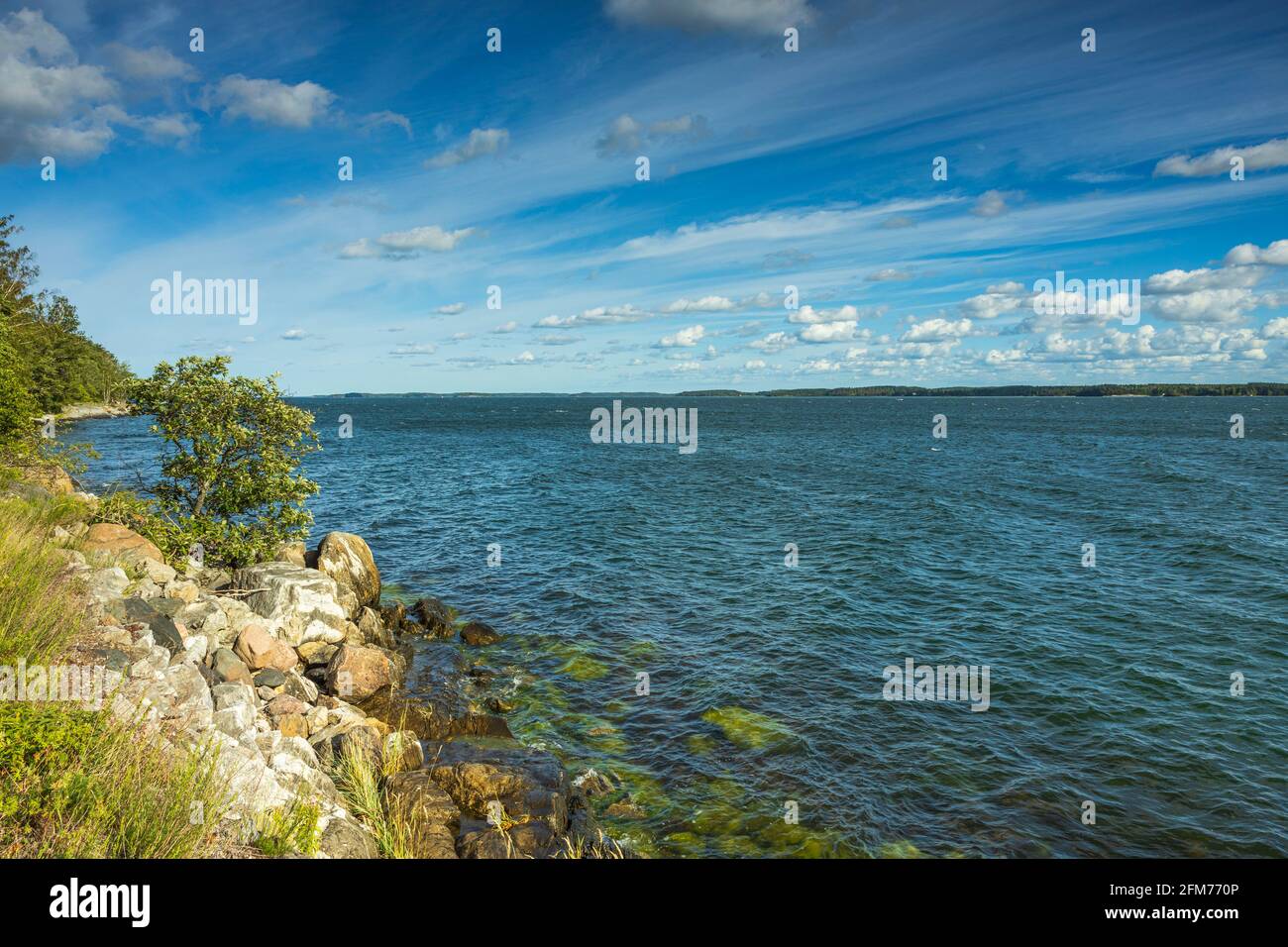 Beautiful view of coast line of Baltic sea. Gorgeous nature landscape ...