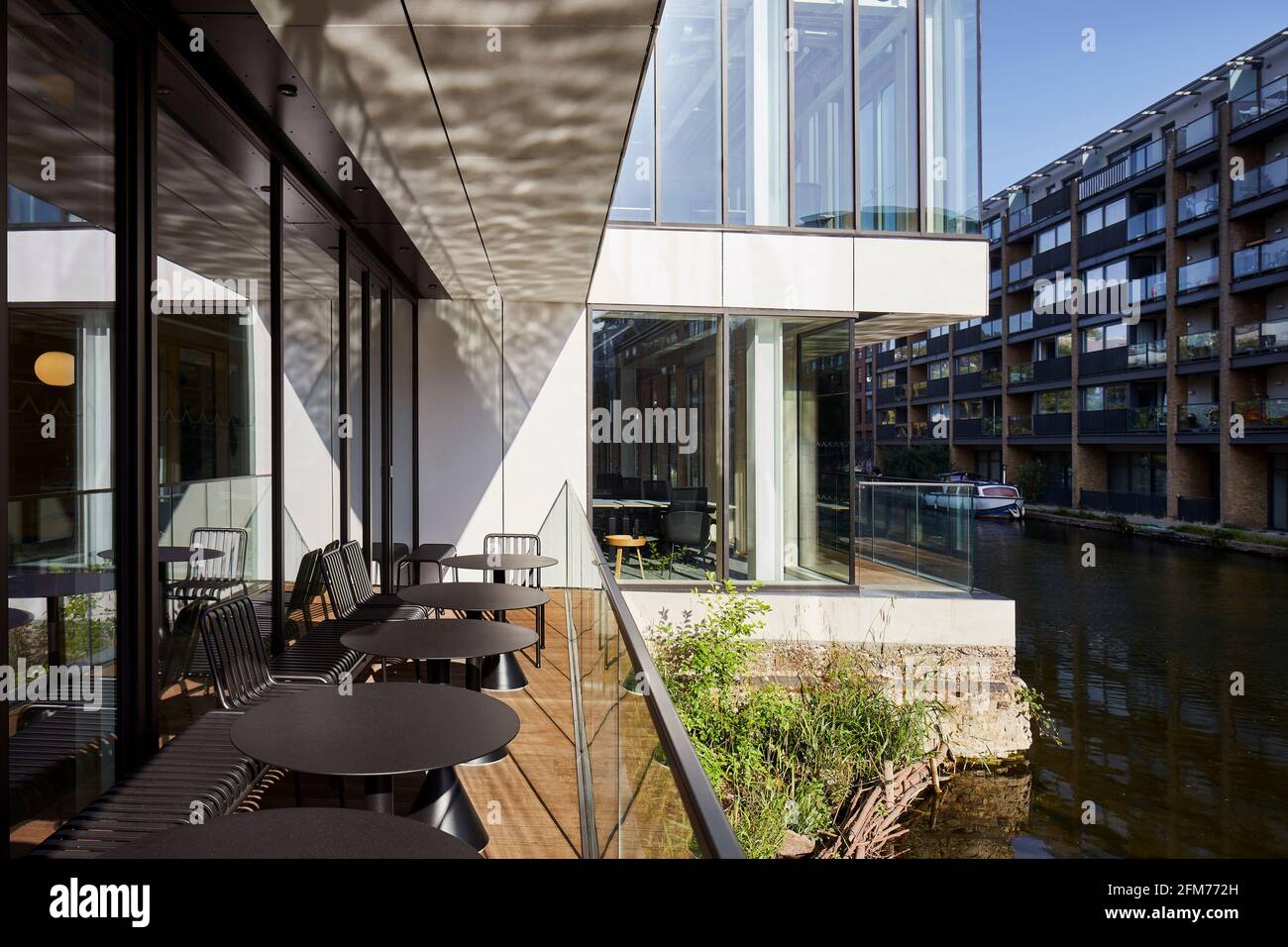 Outdoor seating. Storey Orsman Road, London, United Kingdom. Architect ...