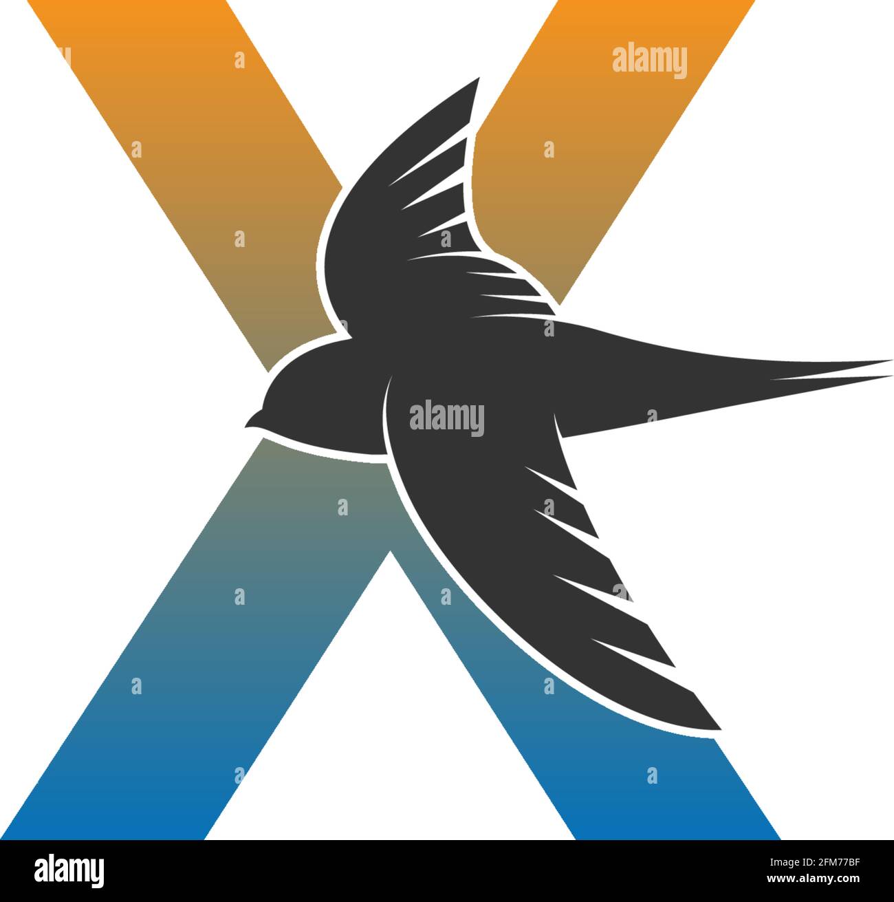 Letter X logo with swift bird icon design vector template Stock Vector ...