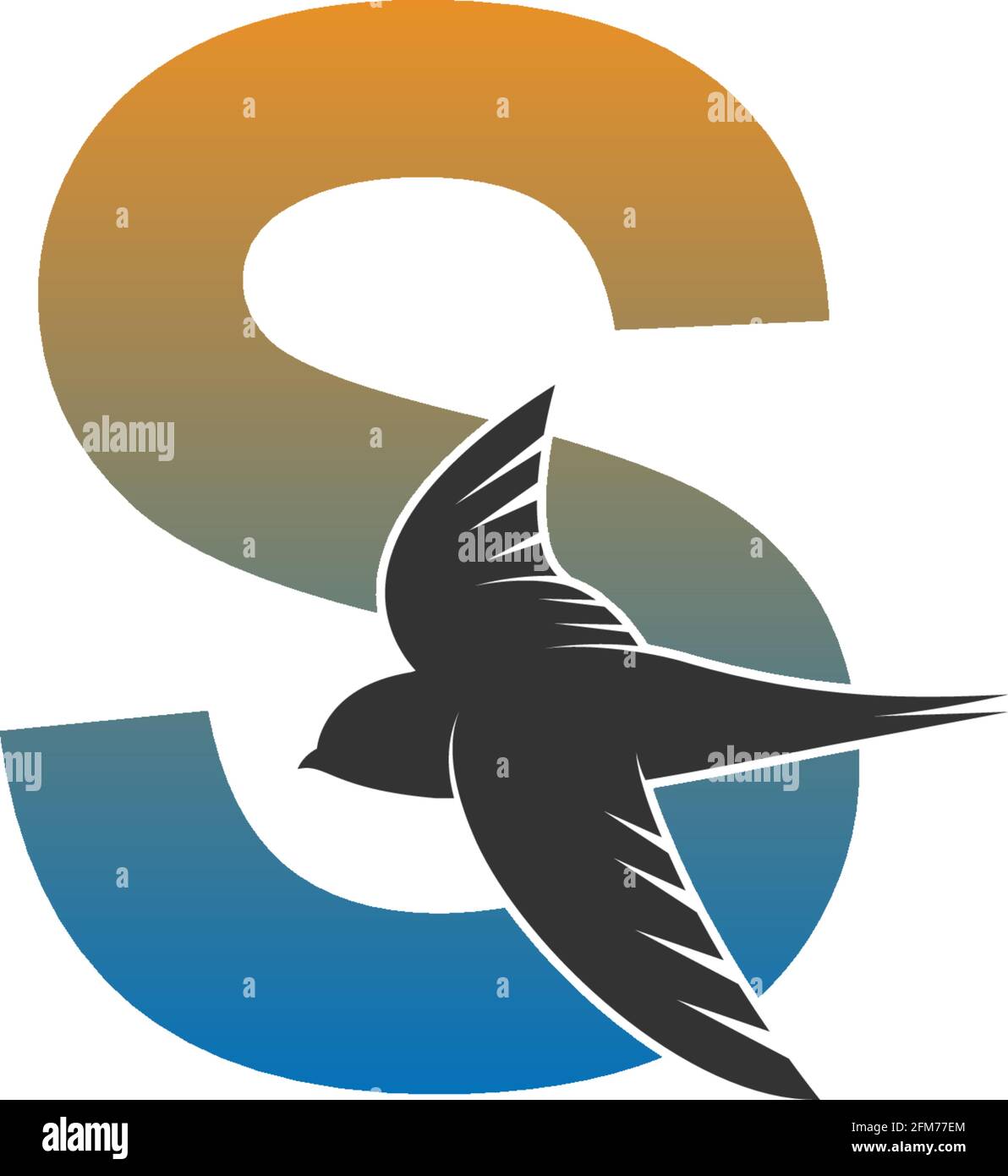 Letter S logo with swift bird icon design vector template Stock Vector ...
