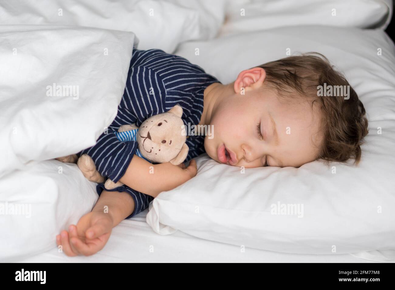 Authentic portrait sick cute caucasian little preschool baby boy in ...