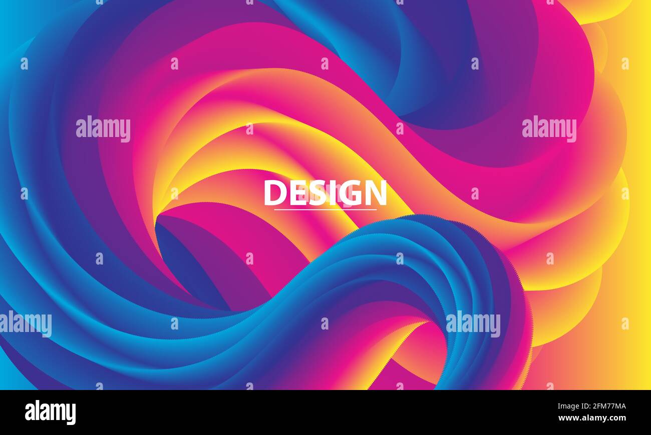 Color Background. Fluid Poster. Flow Wave. Colorful gradient. Vector ...