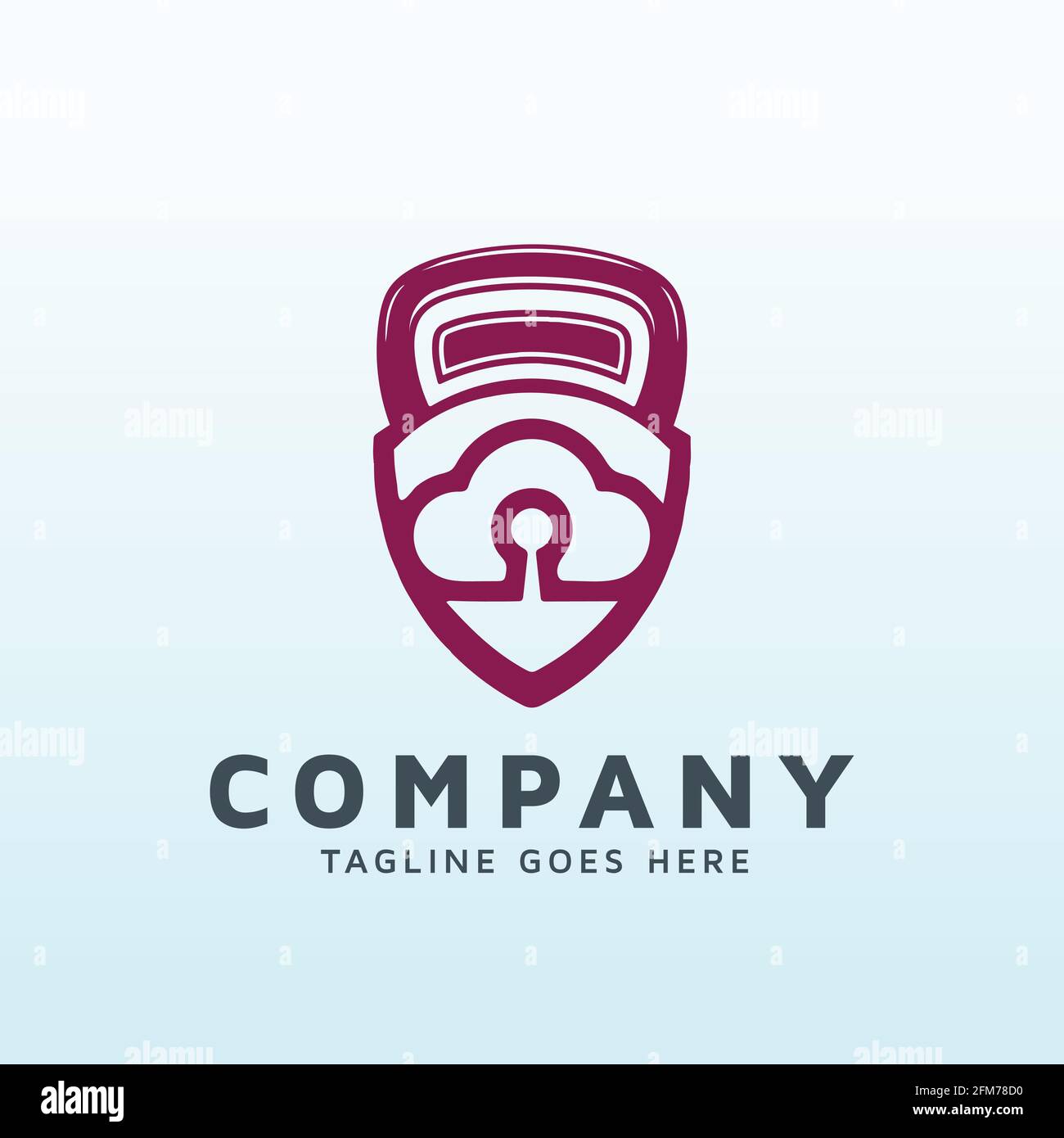 Cloud Based Cyber Security Logo Design With Fitness Gym Icon Stock Vector Image And Art Alamy