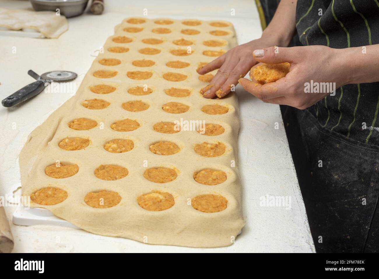 Process of preparation of dumplings Stock Photo - Alamy