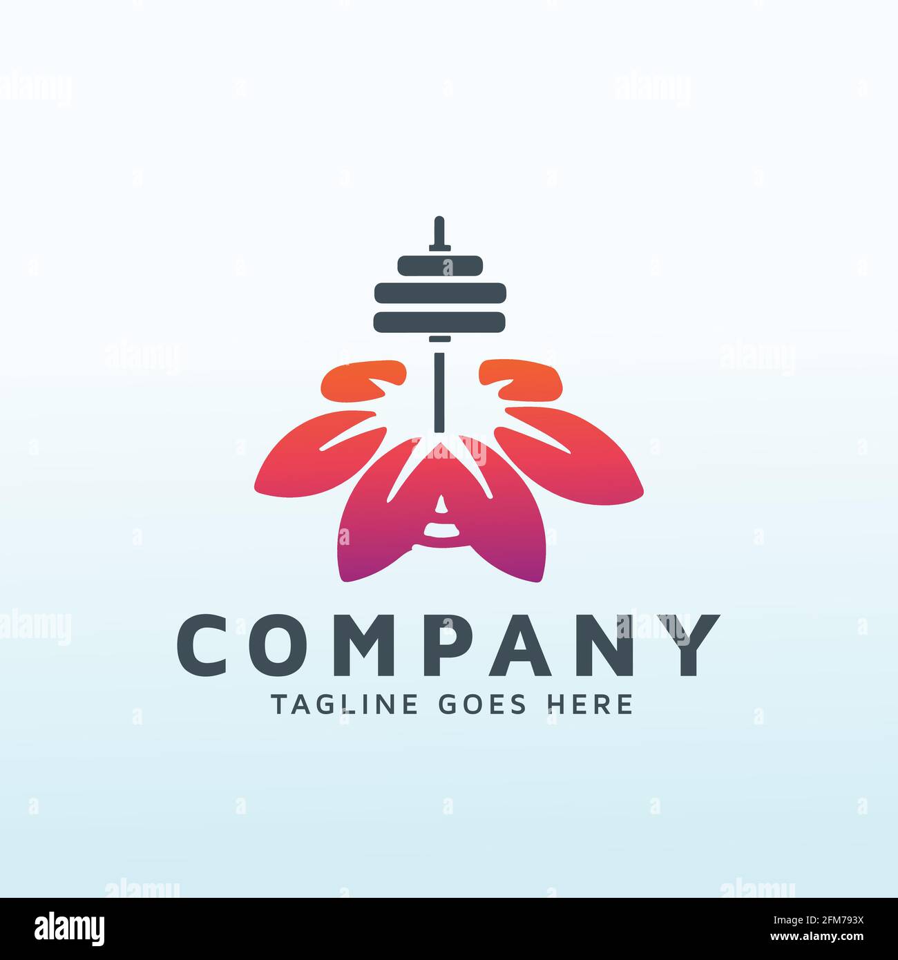 flower design fitness icon vector logo design Stock Vector Image & Art ...