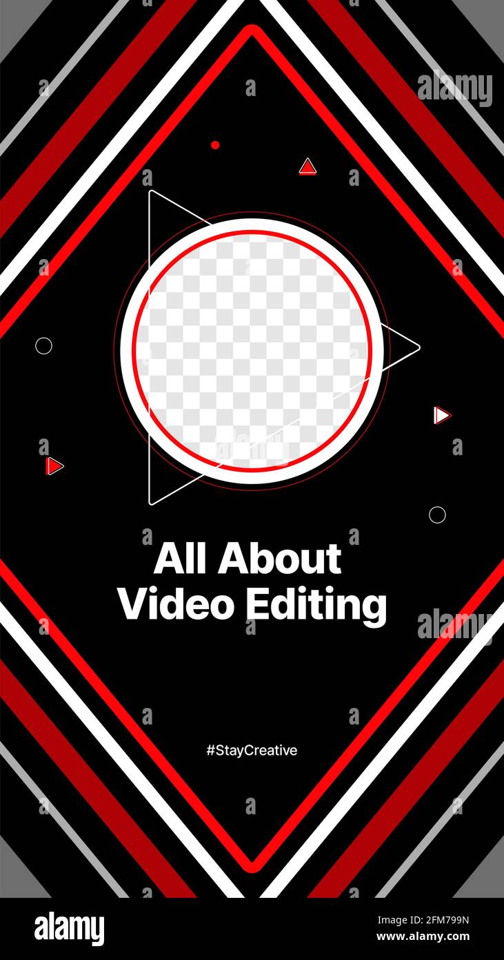 Geometric Vertical Banner for Social Media. Video Editing Content. Put ...