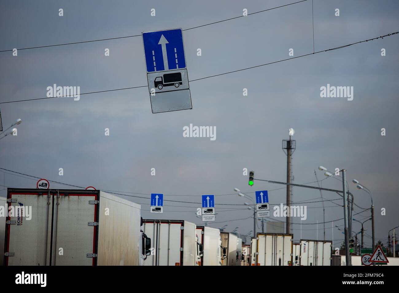 Container Truck Queue High Resolution Stock Photography and Images - Alamy