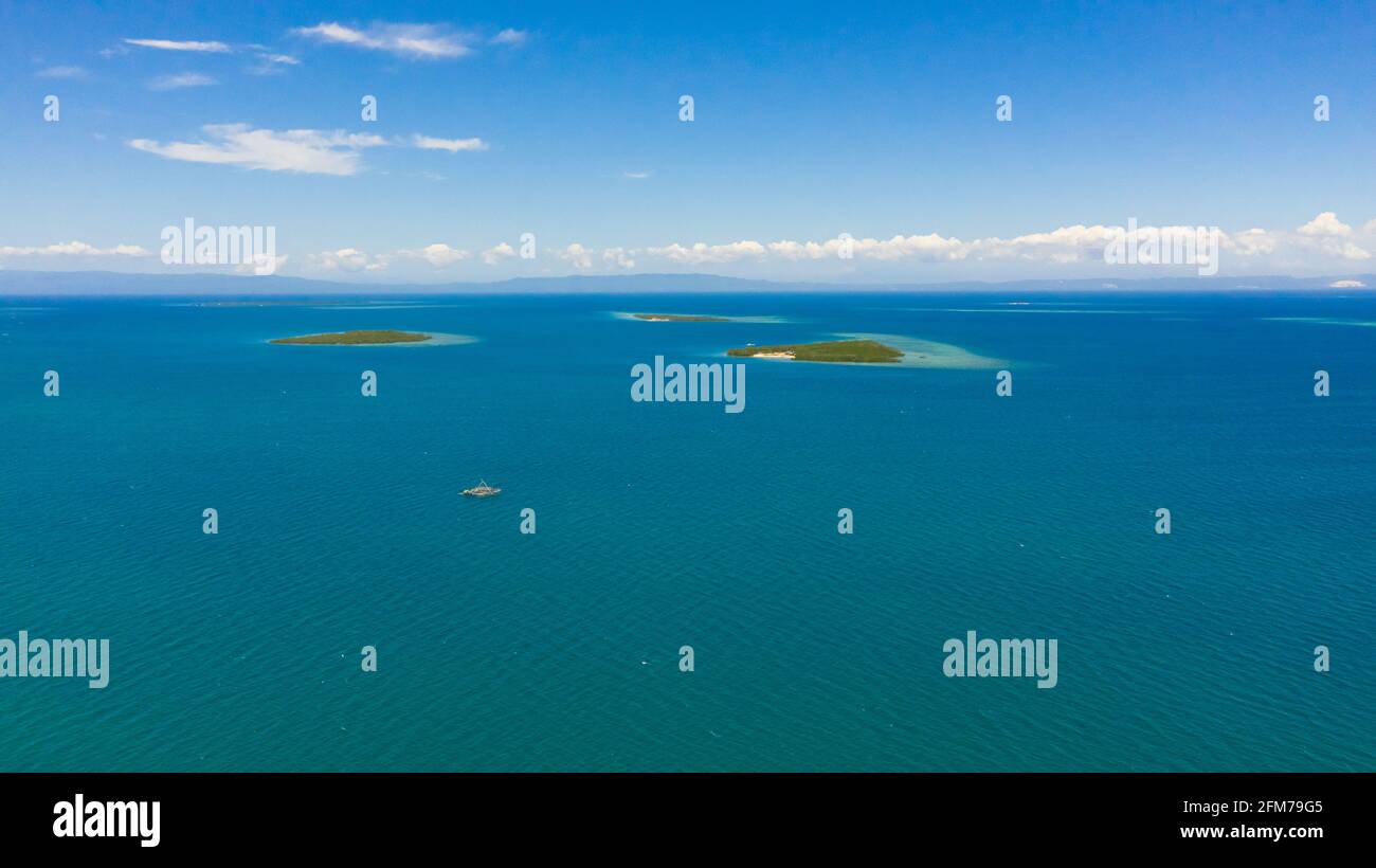 Tropical Islands and blue sea. The Strait Of Cebu,Philippines Stock ...