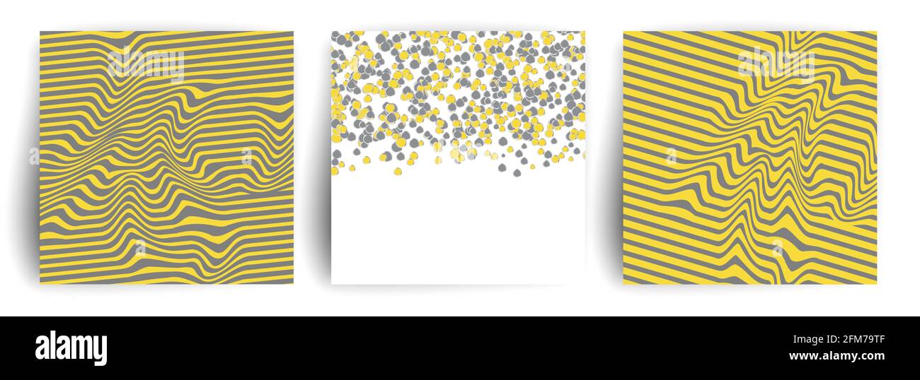 Yellow and gray colors abstract cover design. Trendy geometric posters ...