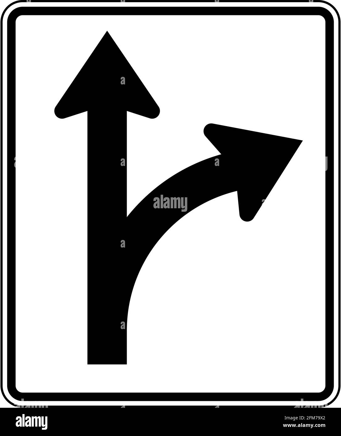 Straight and right road sign hi-res stock photography and images - Alamy