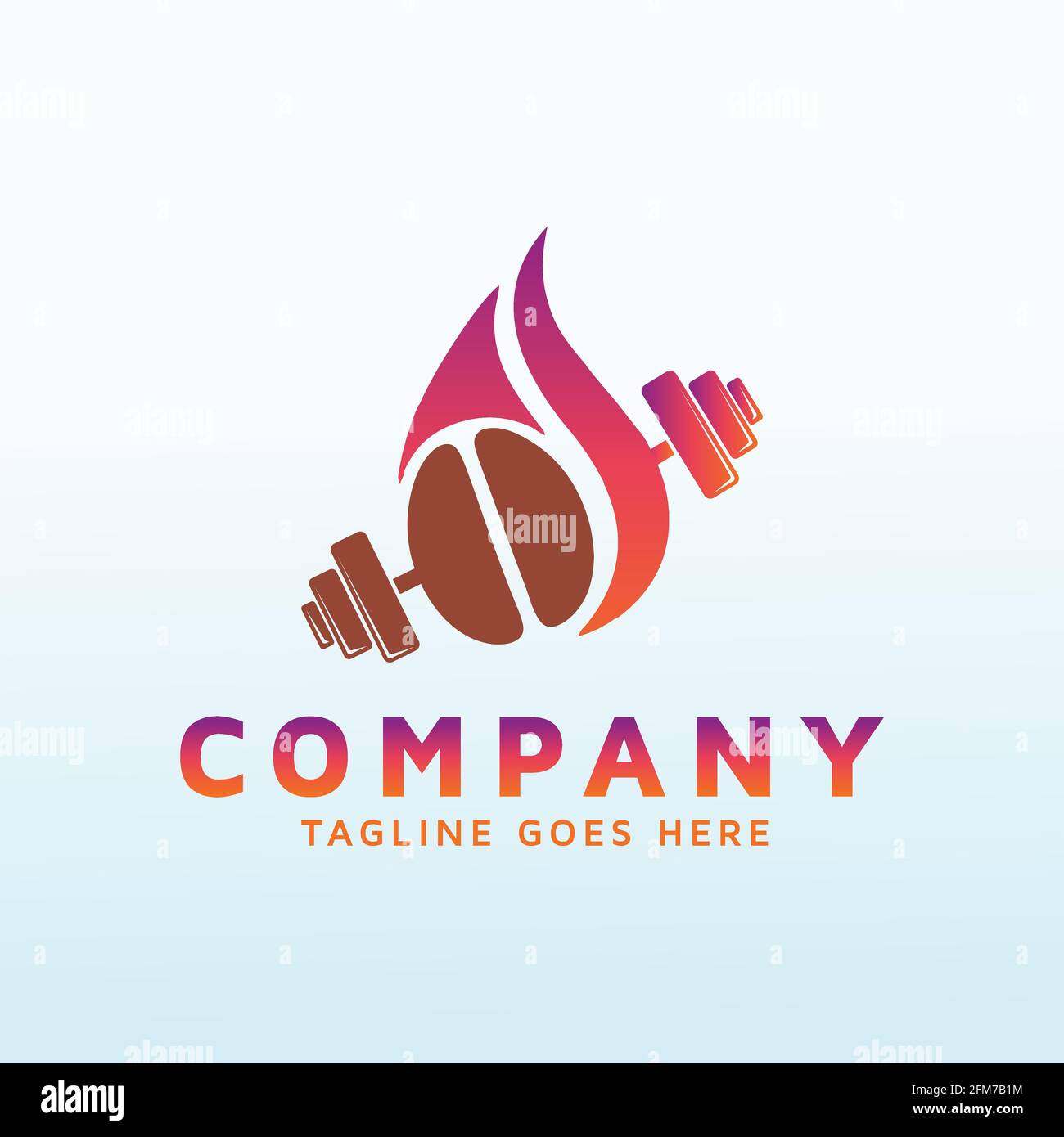 freshly roasted coffee logo design with fitness icon Stock Vector Image ...
