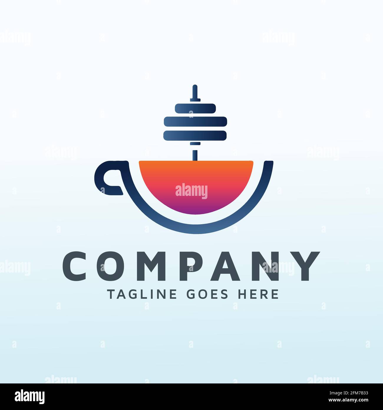 coffee cup logo design with fitness icon Stock Vector Image & Art - Alamy