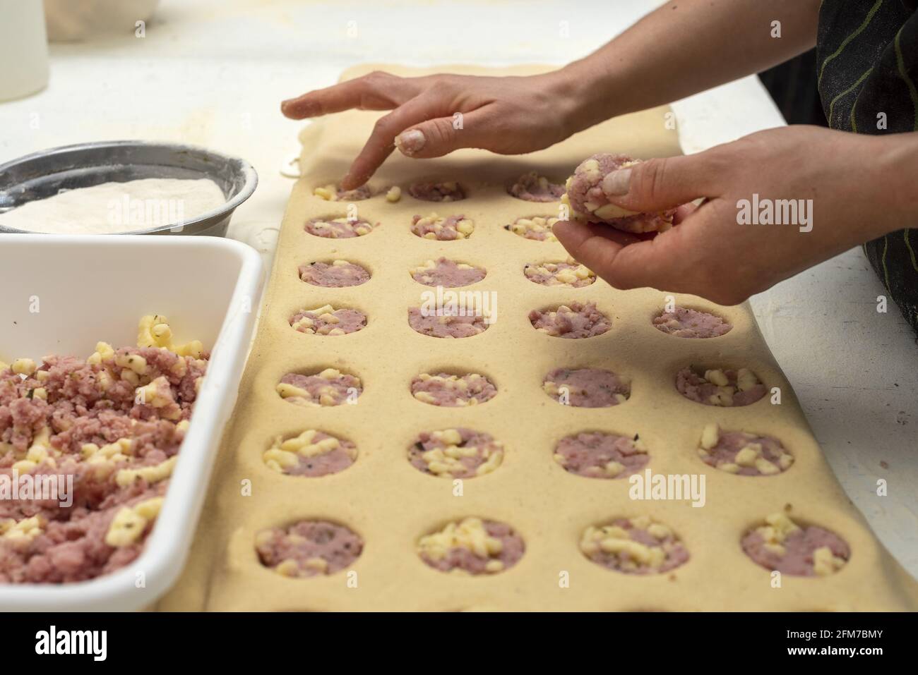 Process of preparation of dumplings Stock Photo - Alamy