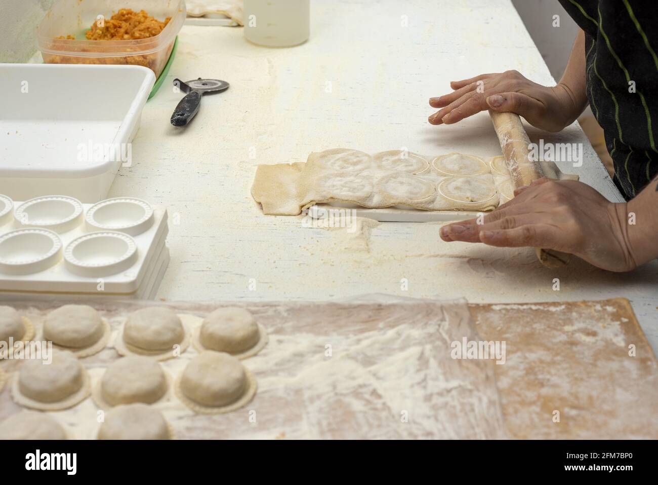 Process of preparation of dumplings Stock Photo - Alamy