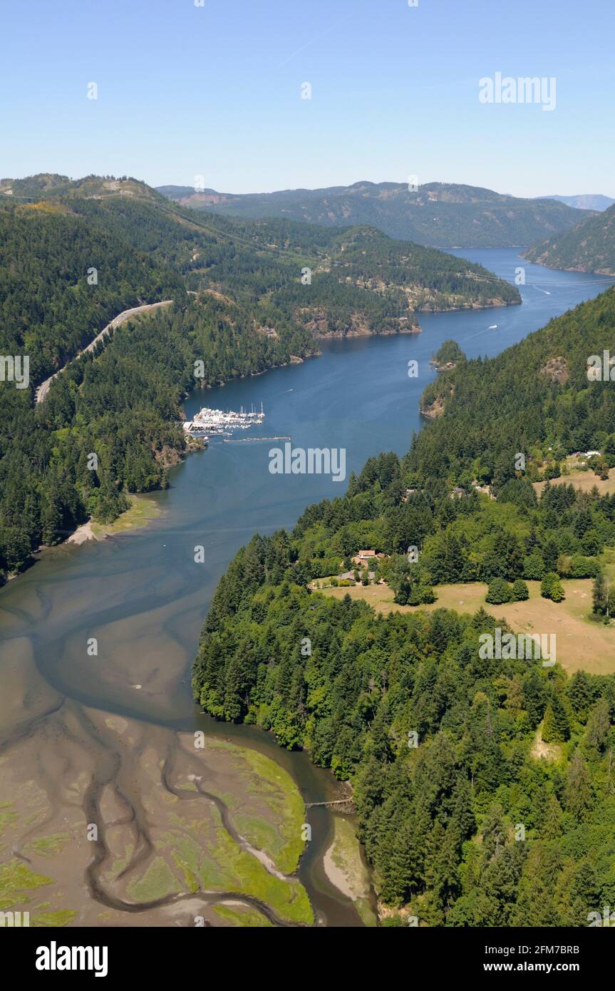 The estuary at Goldstream Provincial Park and the Goldstream Boathouse ...