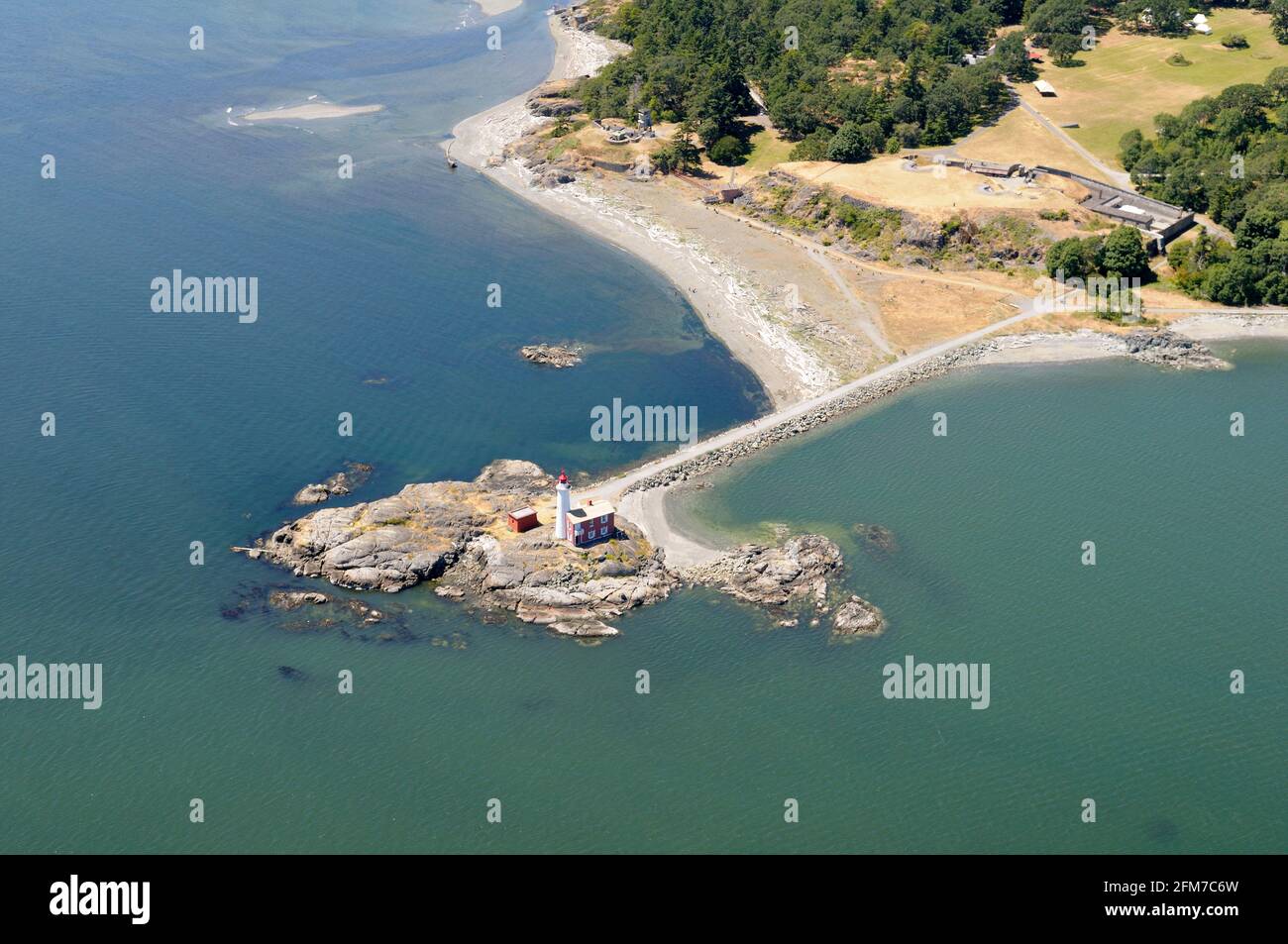 Aerial photo of the Fisgard Lighthouse at Fisgard Lighthouse Historical ...