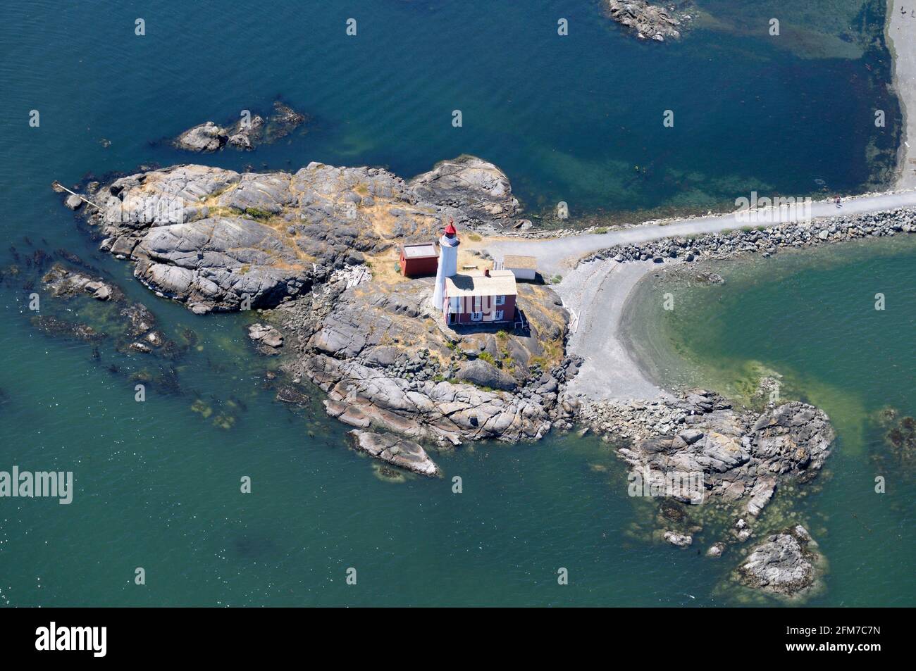 Aerial photo of the Fisgard Lighthouse at Fisgard Lighthouse Historical ...