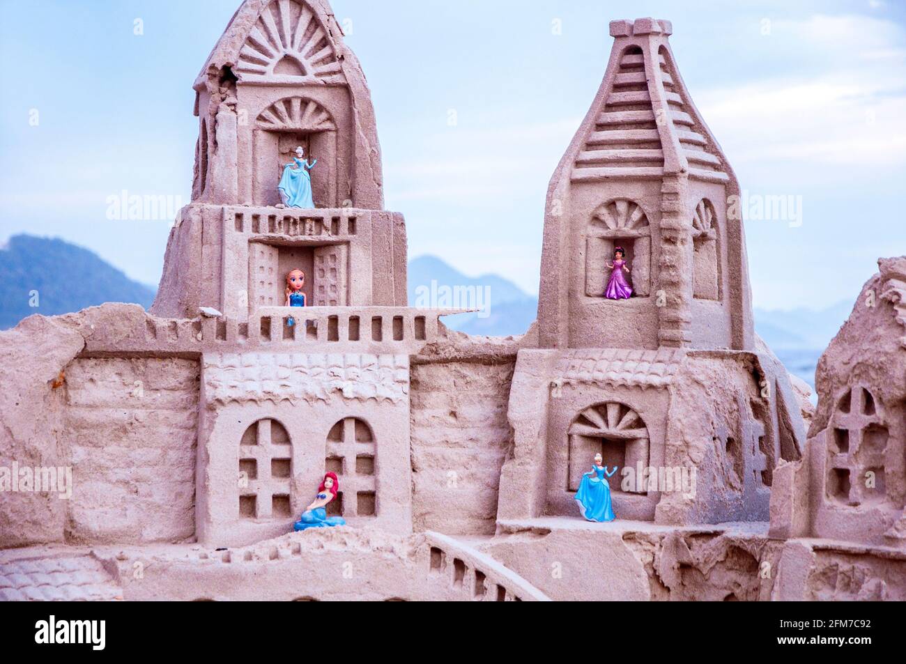 Sand castles. Copacabana Beach, Rio de Janeiro, Brazil Stock Photo - Alamy