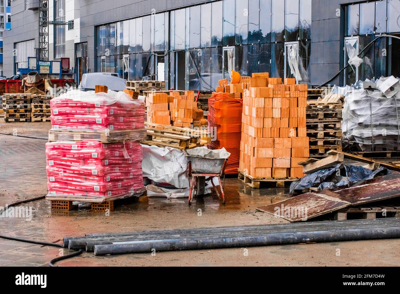 Stacked bricks building site hi-res stock photography and images - Alamy