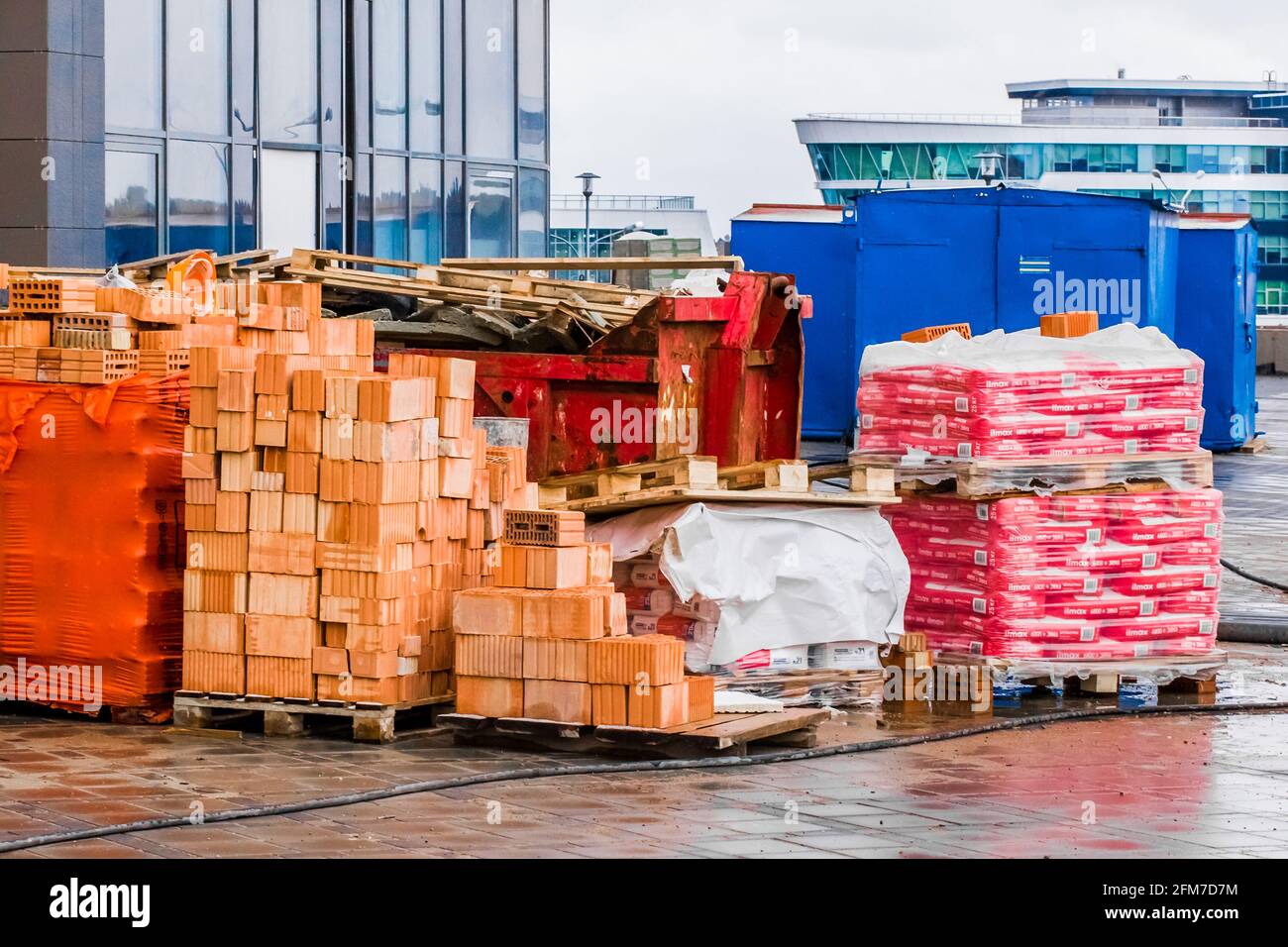 Stacked bricks building site hi-res stock photography and images - Alamy