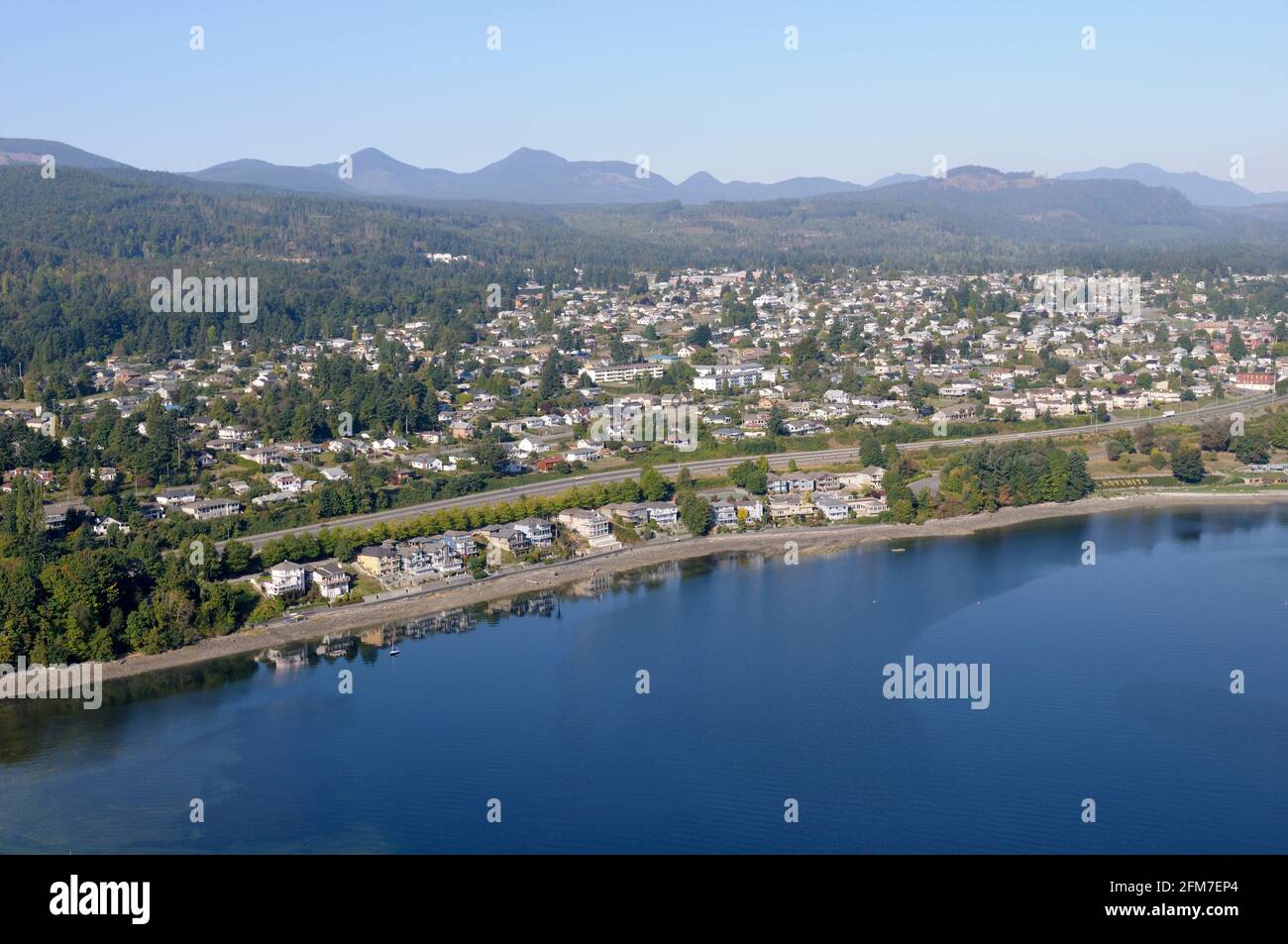 British Columbia aerial photograph of the town of Ladysmith and the ...