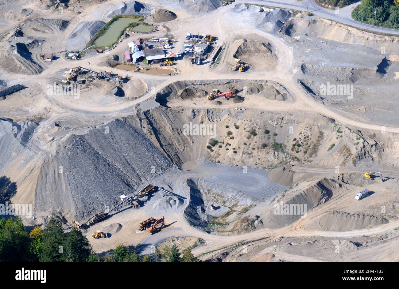 Evans Redi-Mix gravel pit, Duncan, Vancouver Island, British Columbia ...