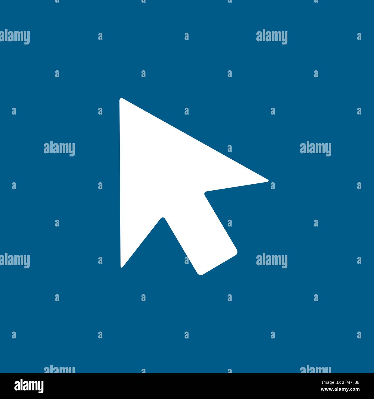 Mouse Cursor Icon On Blue Background. Blue Flat Style Vector ...
