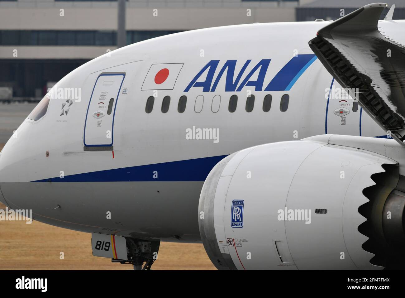 ANA 787-8 (JA819A) landing at Itami Airport, on March 12, 2021. Credit ...