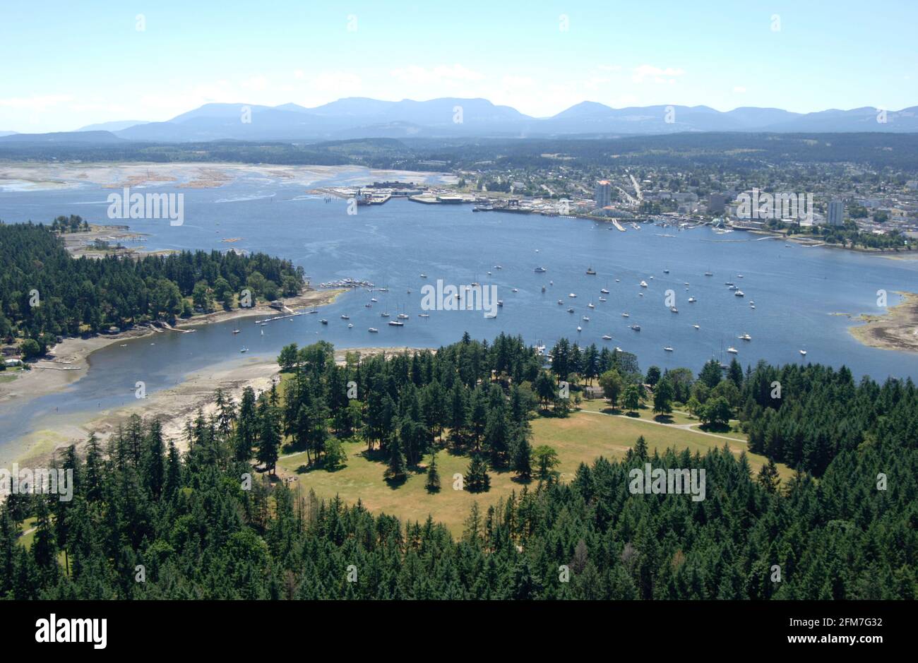 Protection Island and Newcastle Island off Nanaimo. British Columbia ...