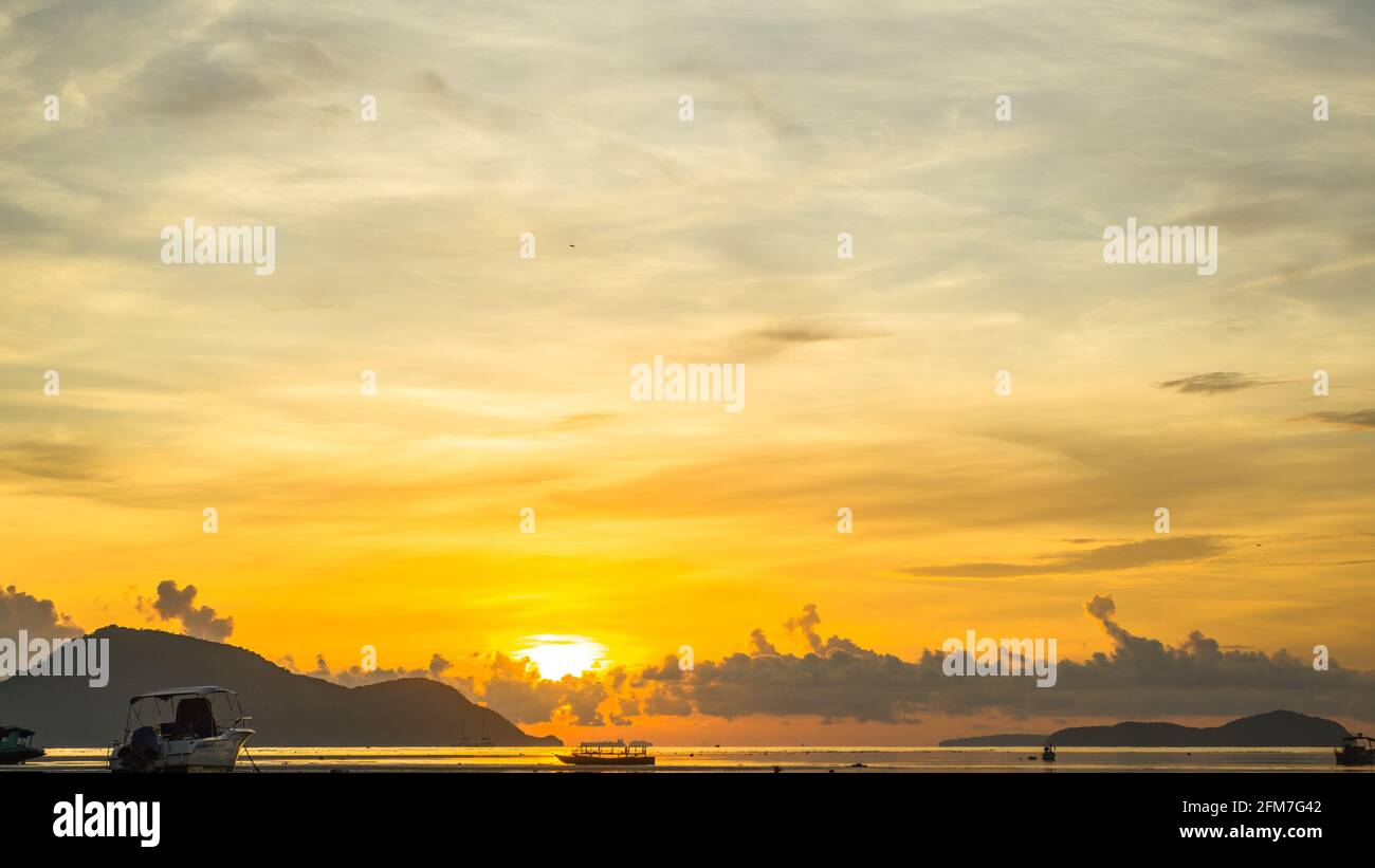 red sunrise over sea footage. Nature image High quality footage. Scene ...