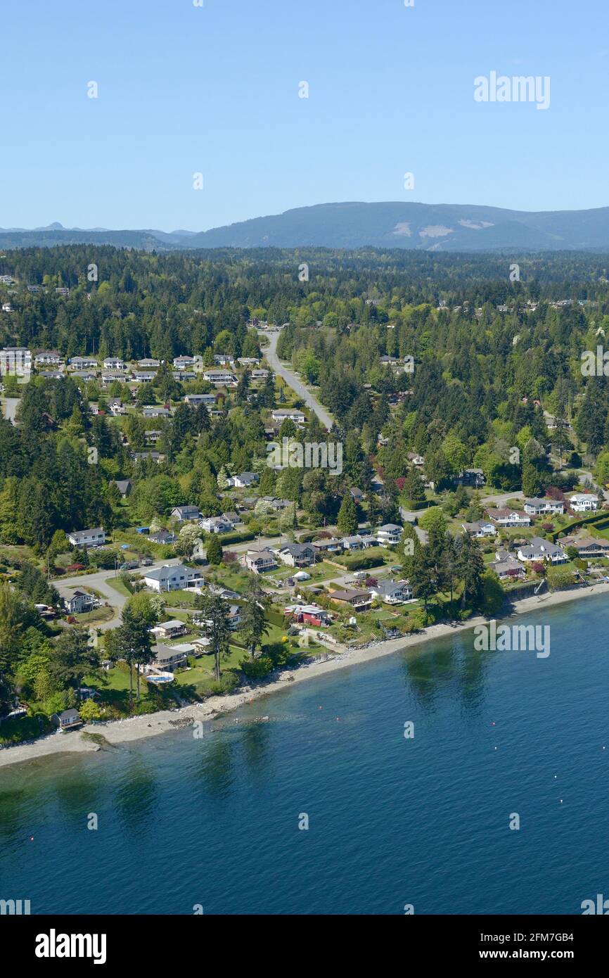 Aerial photo of Mill Bay, Vancouver Island, British Columbia Stock ...