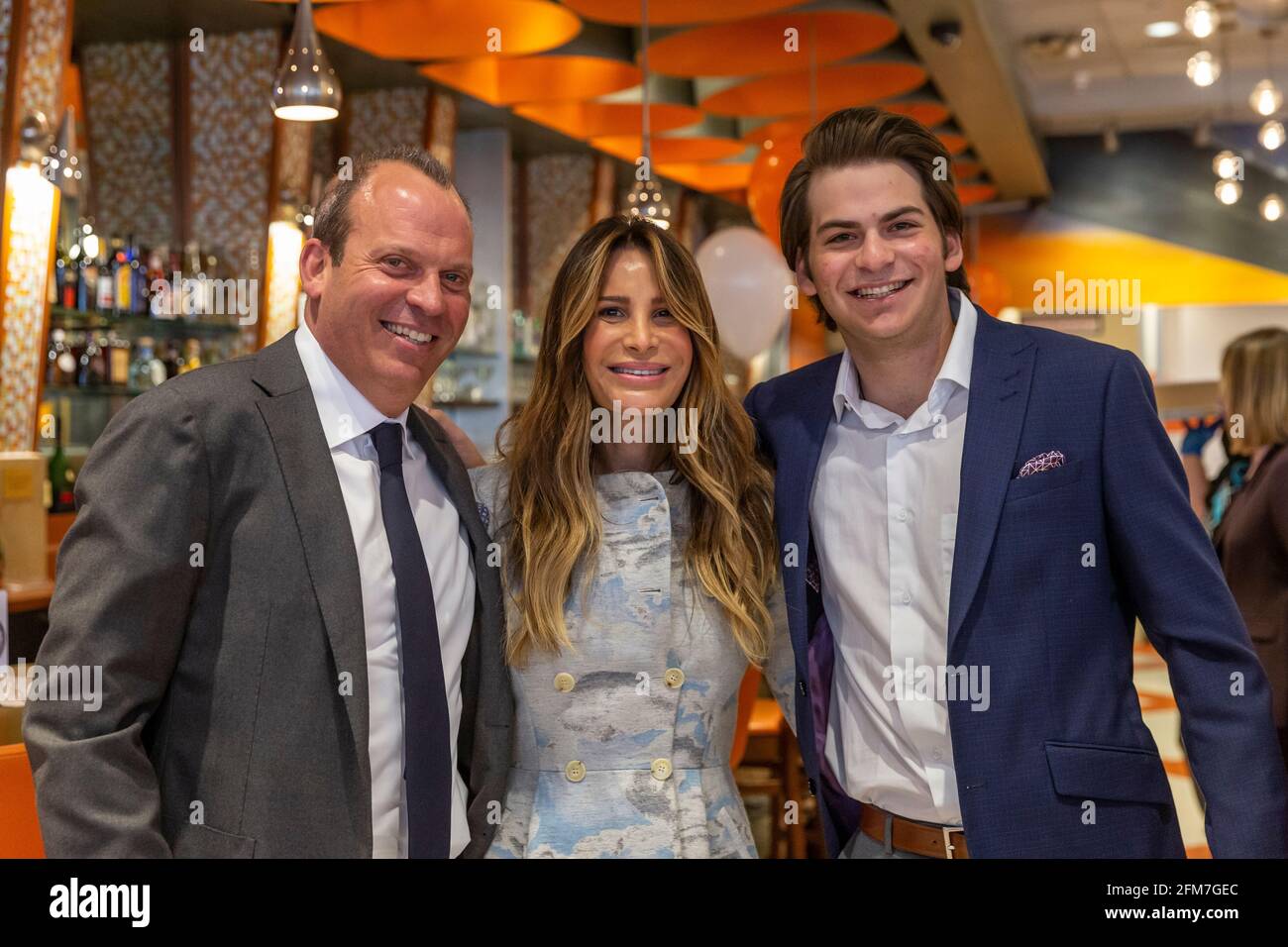 New York, NY - May 6, 2021: Alan Rosen, Gayle Perry and Aidan Rosen ...