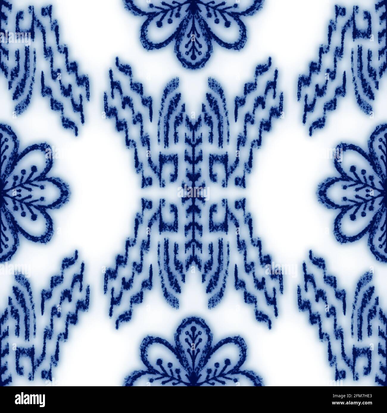 Seamless classic blue and white ceramic design Stock Photo - Alamy