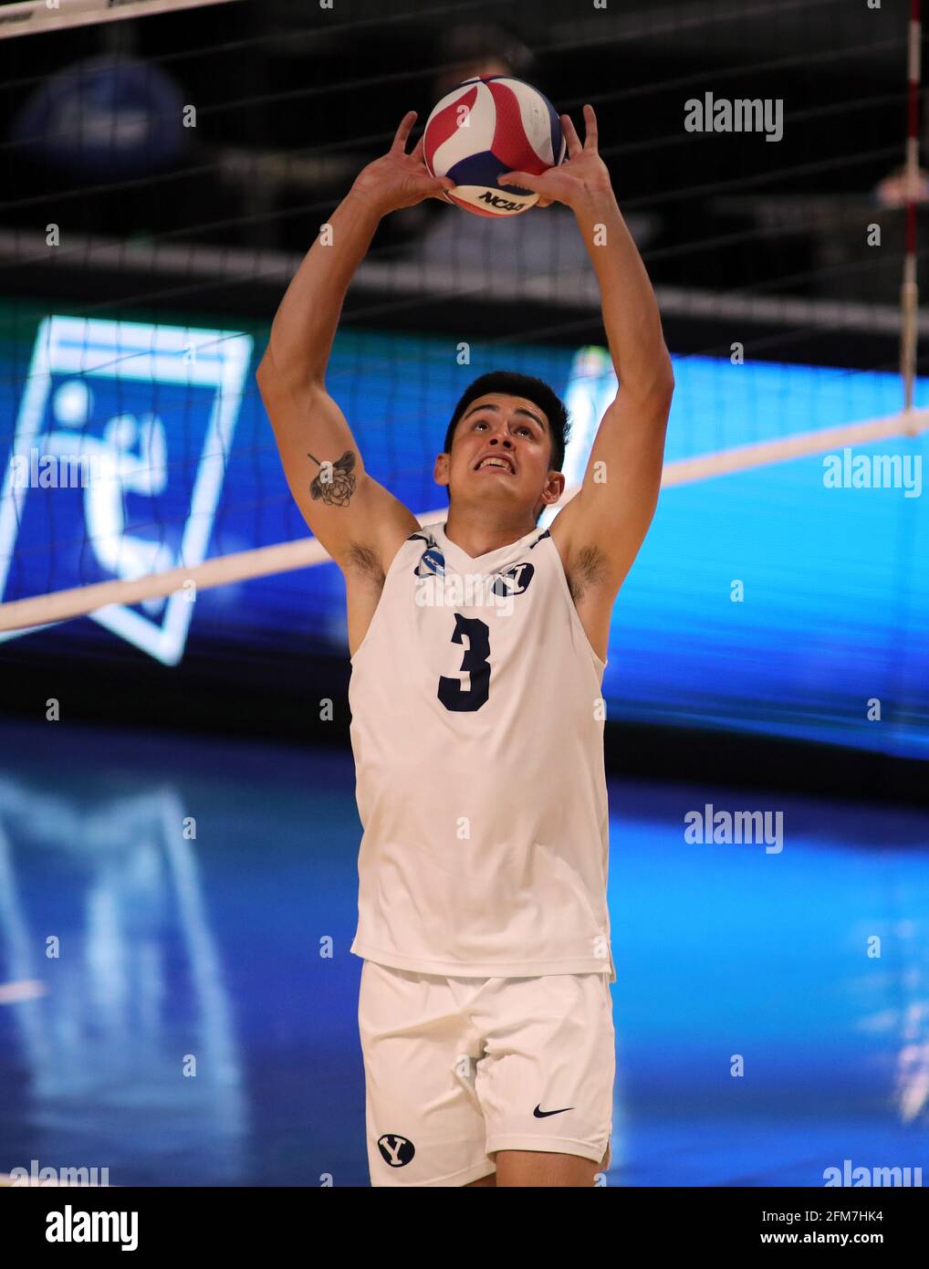May 6, 2021 - BYU Cougars setter Wil Stanley #3 sets the ball during a ...