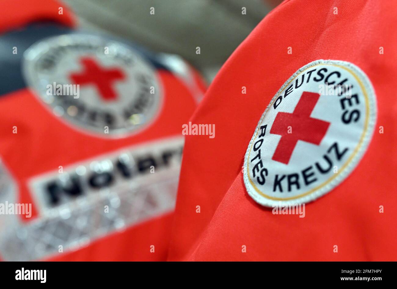 Friedelsheim, Germany. 06th May, 2021. A logo of the German Red Cross ...