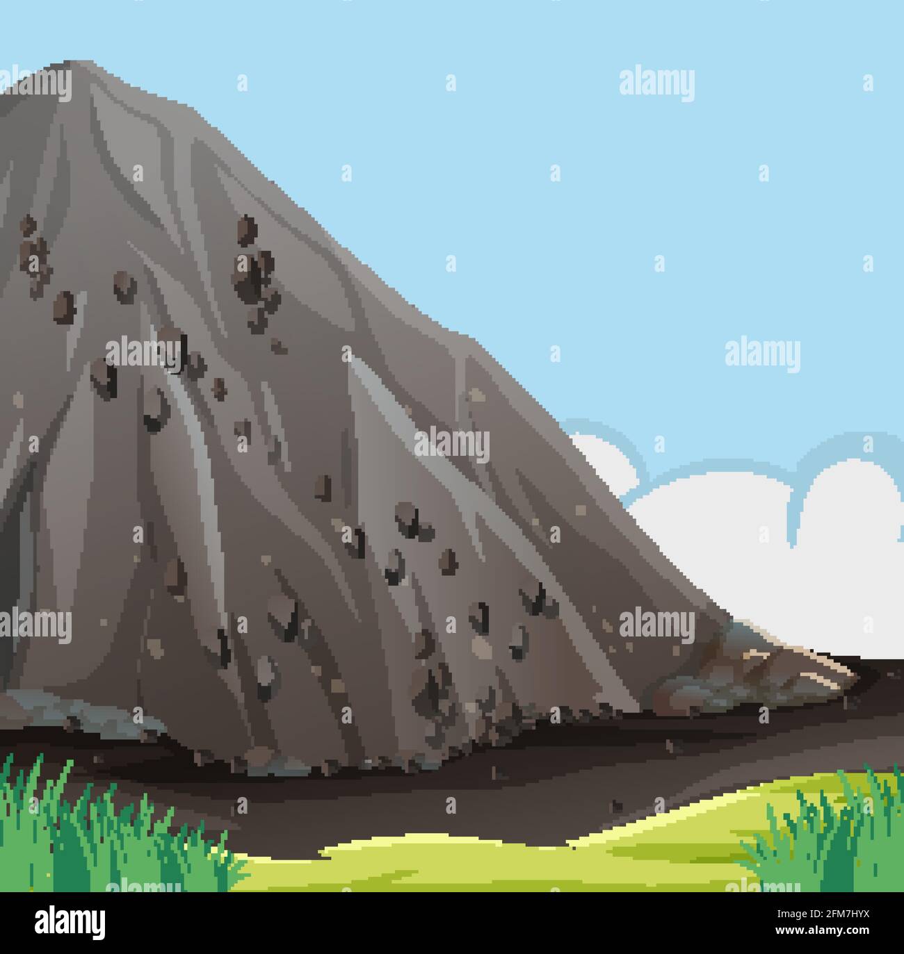 Nature scene with big stone cliff illustration Stock Vector Image & Art ...
