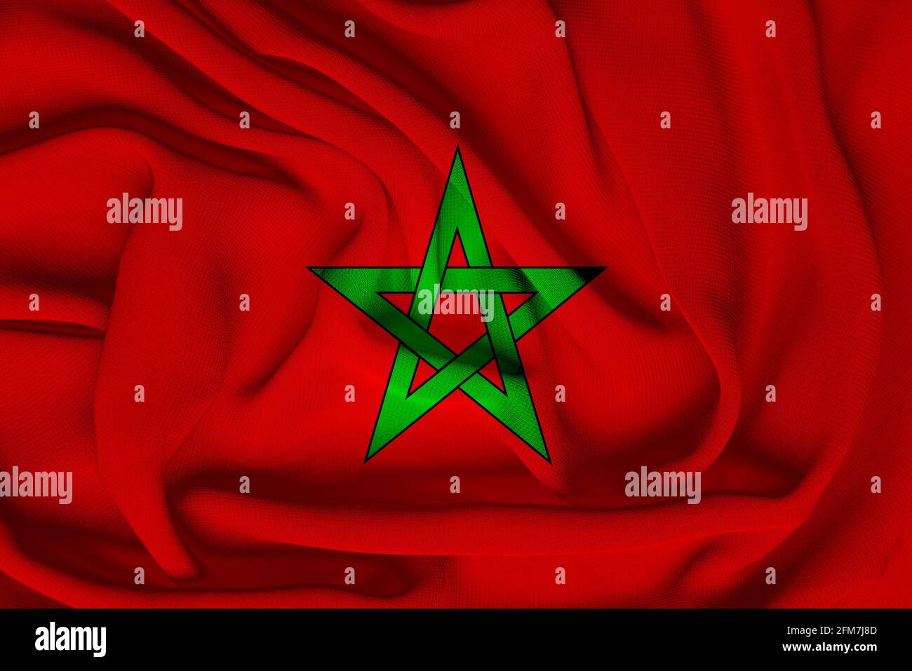 National flag of Morocco, closeup Stock Photo - Alamy