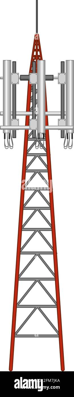 Transmission tower isolated on white background illustration Stock ...